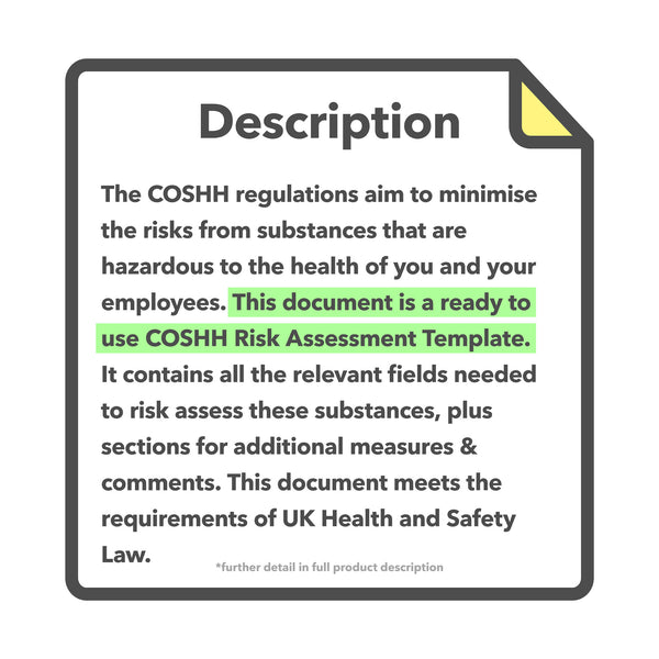 COSHH Risk Assessment Template | Editable with Pre-Filled Example ...