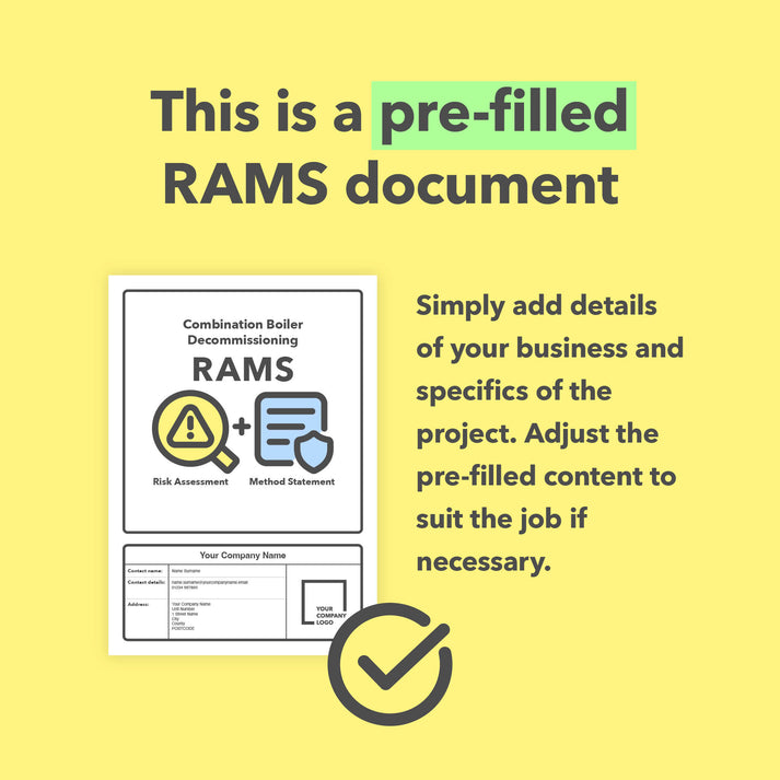 Combi Boiler Decommissioning RAMS Template, Pre-filled Easy To Use ...
