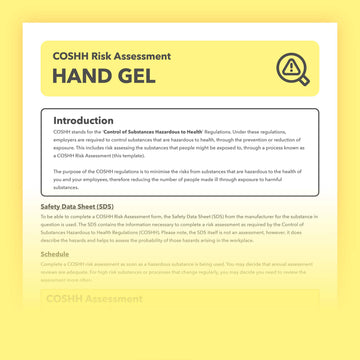 COSHH Risk Assessment Templates & Guidance Collection | Easy H&S ...