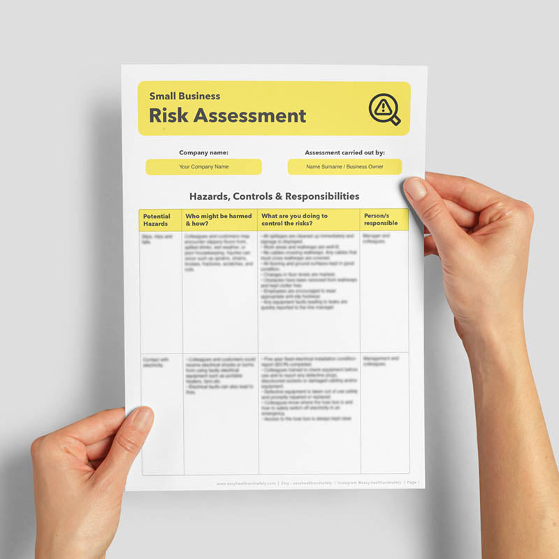 Risk Assessment Templates Pre-filled: Health and Safety Simplified ...