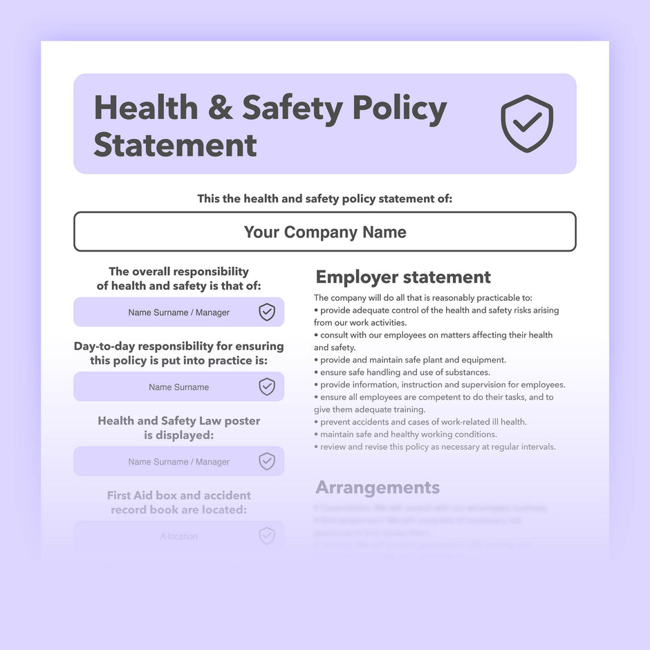 Health and Safety Policies for Businesses | Editable & Easy to Use ...