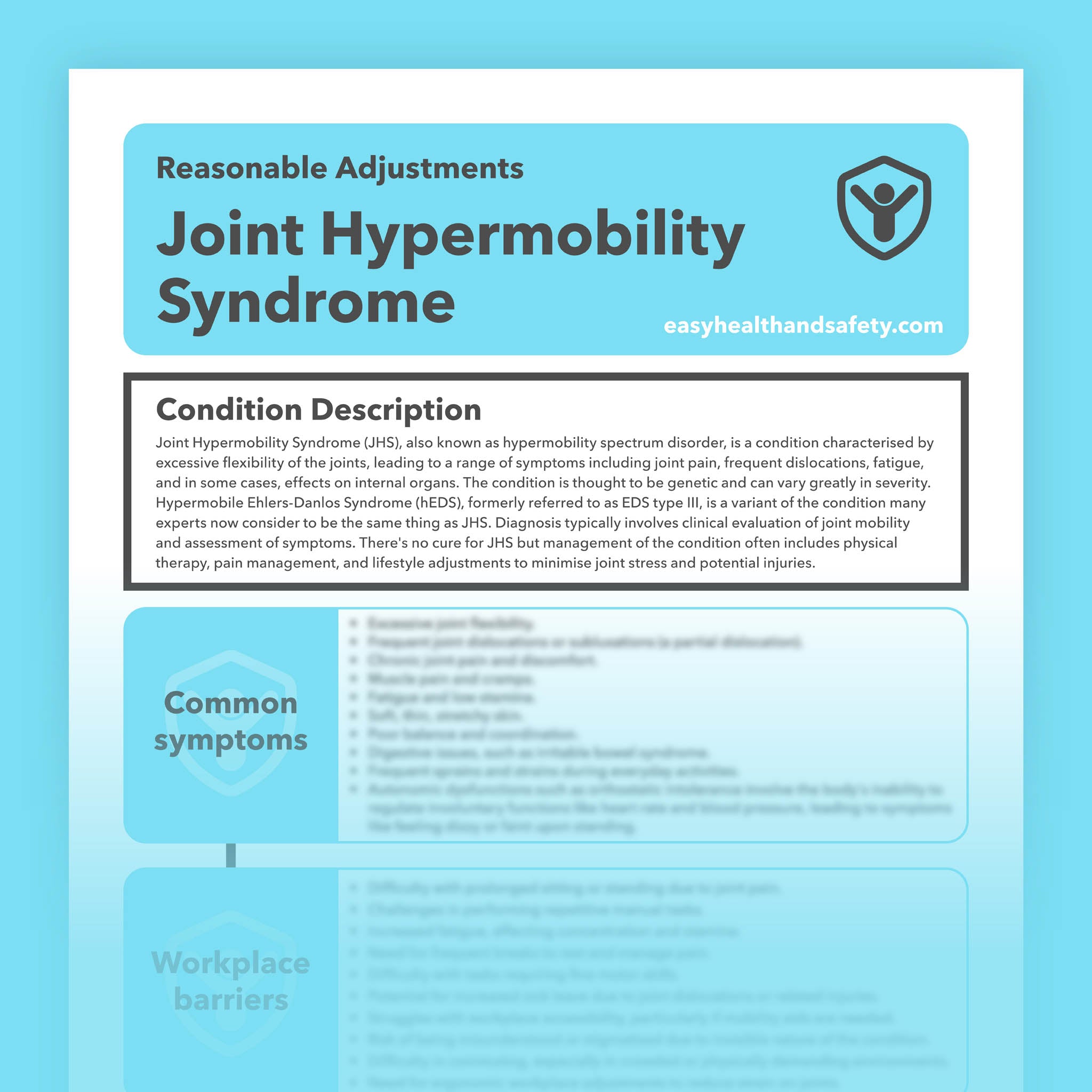 Joint Hypermobility Syndrome (JHS) Reasonable Adjustments Guide ...