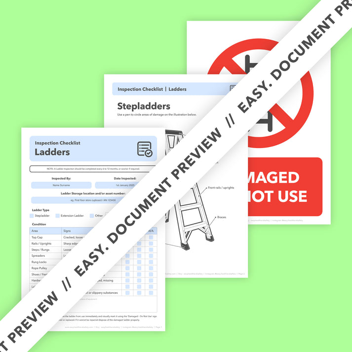 Stepladder and Extension Ladder Health and Safety Inspection Checklist ...