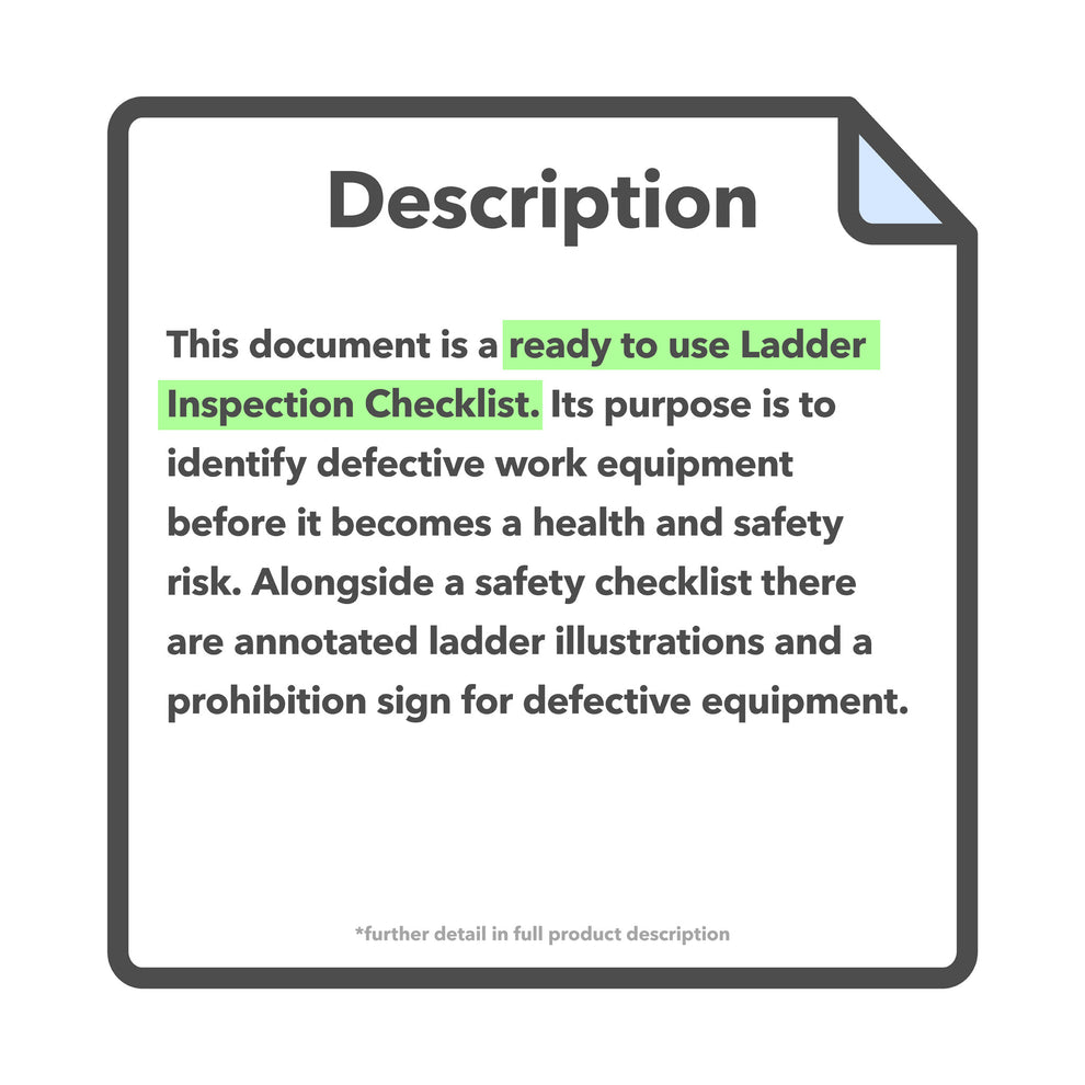 Stepladder and Extension Ladder Health and Safety Inspection Checklist ...