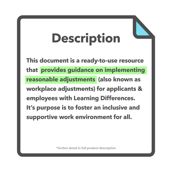 Learning Differences Reasonable Adjustments Guide | Workplace Support ...