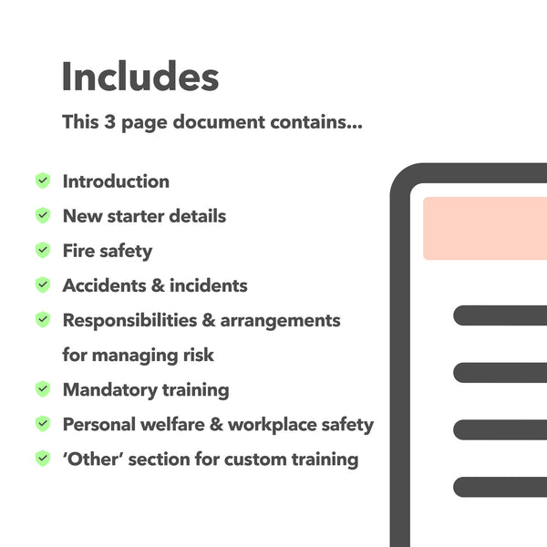 Health and Safety Induction Form for New Starters | Simple Compliance ...