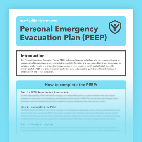 Personal Emergency Evacuation Plan Template (PEEP) | Workplace Support ...