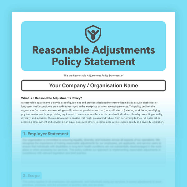 Reasonable Adjustments Policy Template Pre-filled | Workplace Support ...