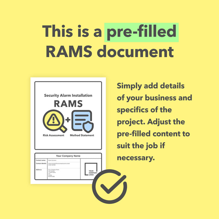 Security Alarm Installation RAMS Template Pre-filled – easyhealthandsafety