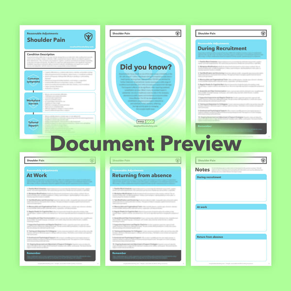 Shoulder Pain Reasonable Adjustments Guide | Workplace Support ...