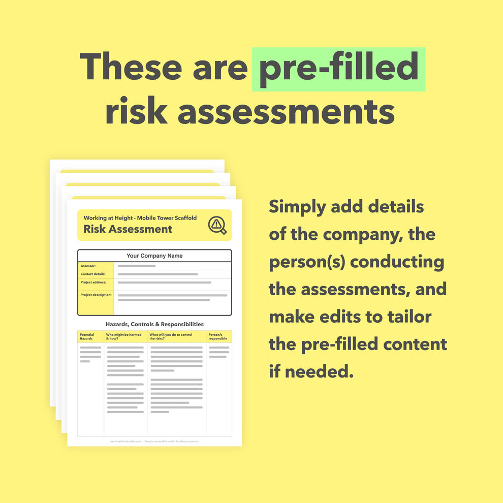 Working at Height Risk Assessment Template Bundle | Easy To Use ...