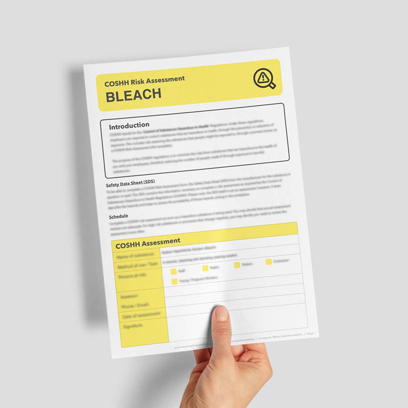 COSHH Risk Assessment Templates and Guidance | Pre-filled and Editable ...